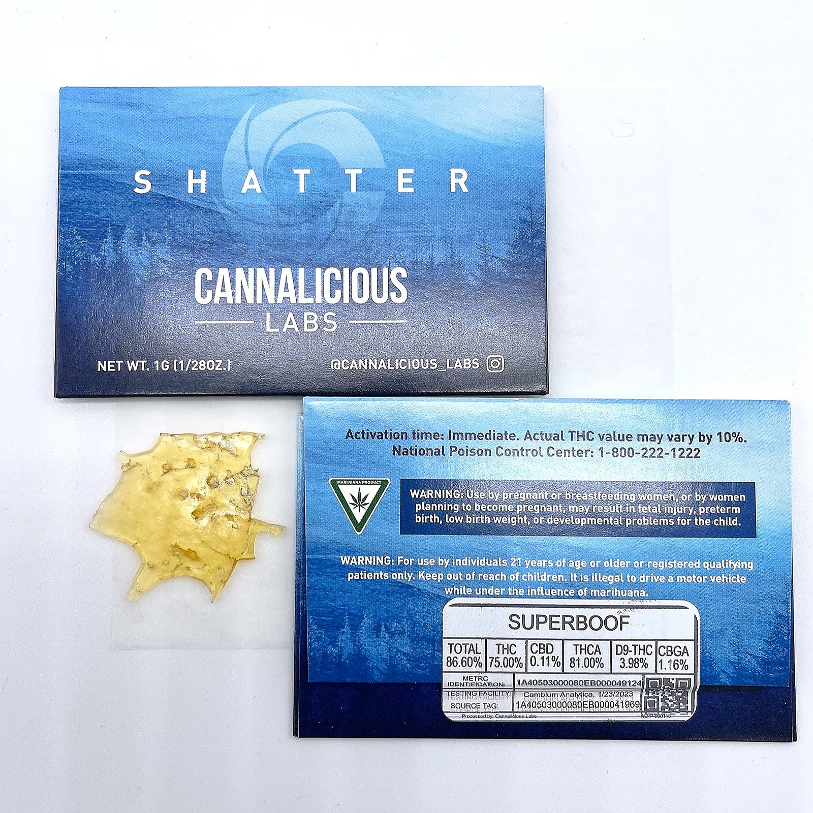 Cannalicious Labs: Superboof Shatter 1.0g | Leafly