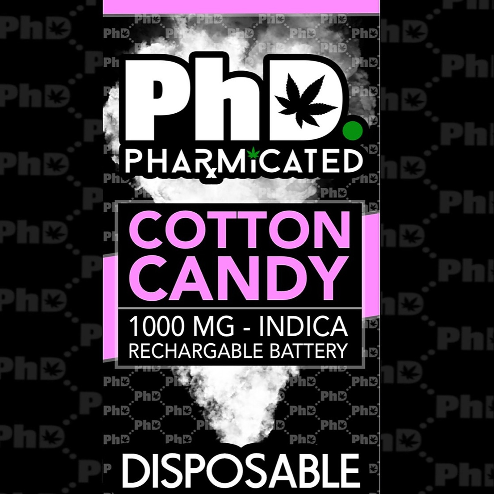 Pharmicated: PhD Disposable D9 Vape Cart- 1000 mg - Cotton Candy (I) | Leafly