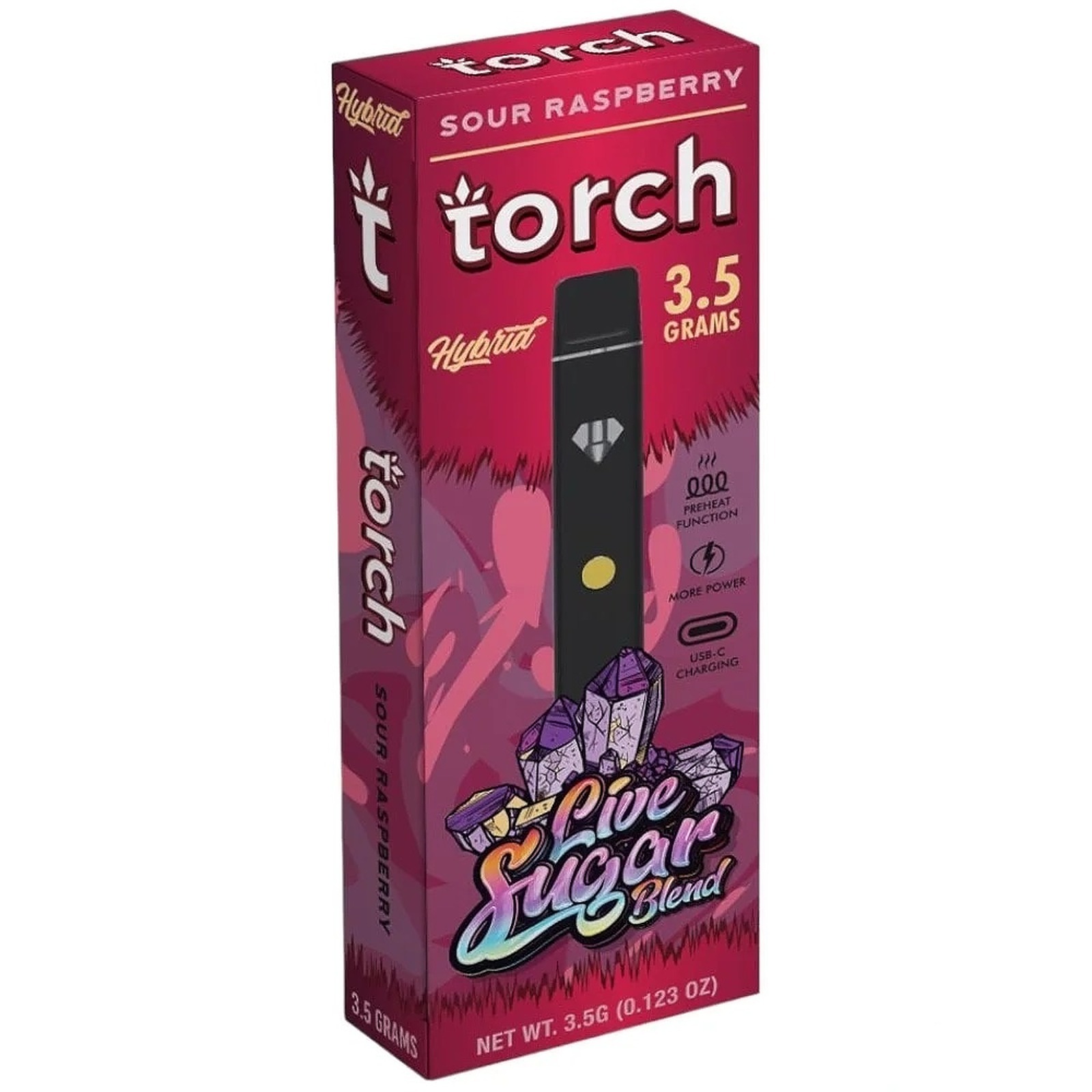 Aventus 8: TORCH LIVE SUGAR HYBRID SOUR RASPBERRY THC DISPOSABLE VAPE ...
