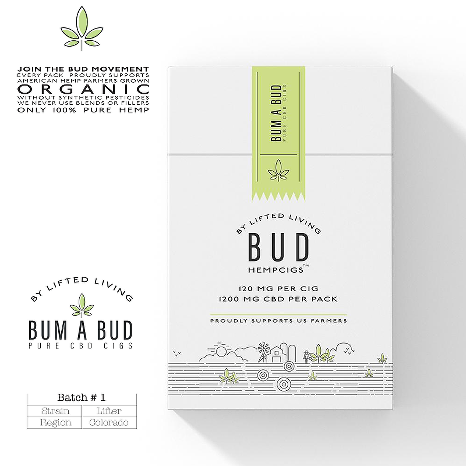 Hemp Living: Lifted Living BUD™ HempCigs - Pack of 10 | Leafly