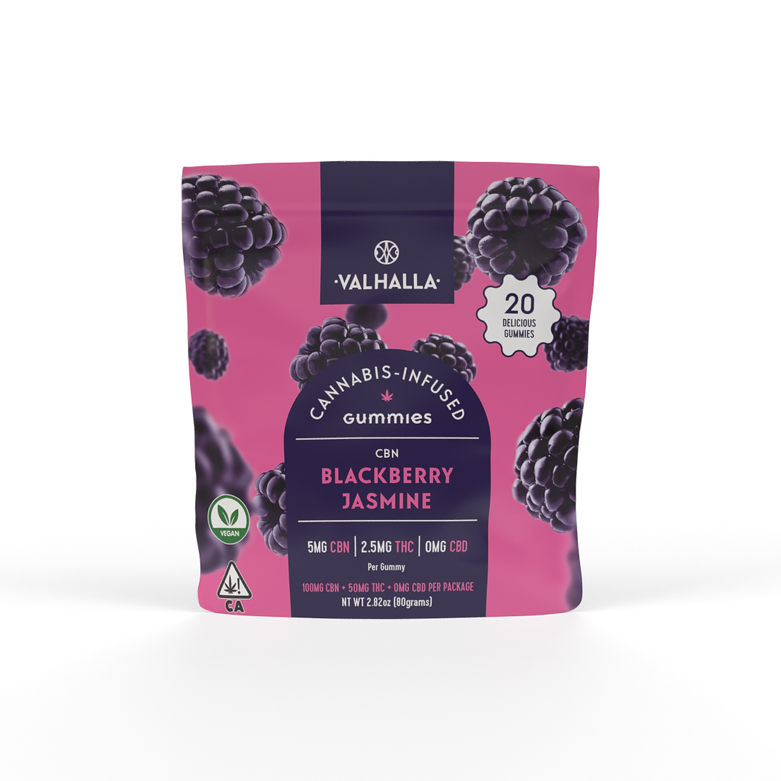 Valhalla Confections: Blackberry Jasmine Gummies - CBN/Vegan | Leafly