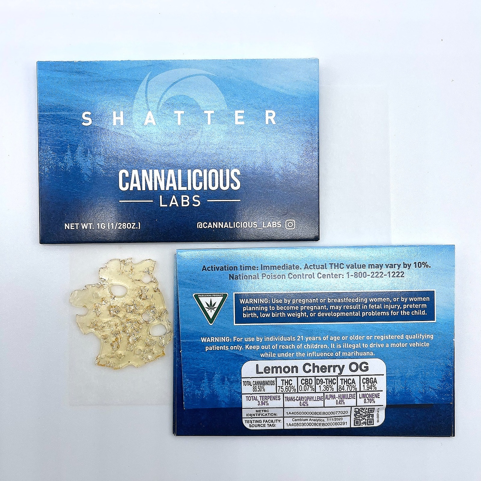 Cannalicious Labs: Lemon Cherry OG Shatter | Leafly