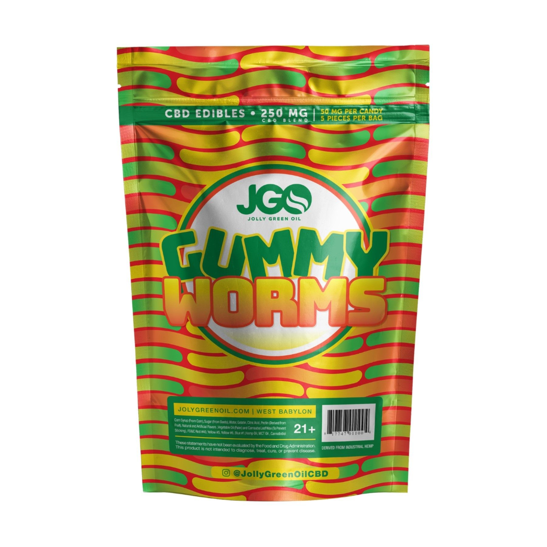 Jolly Green Oil: Gummy Worms : CBD Edibles | Leafly