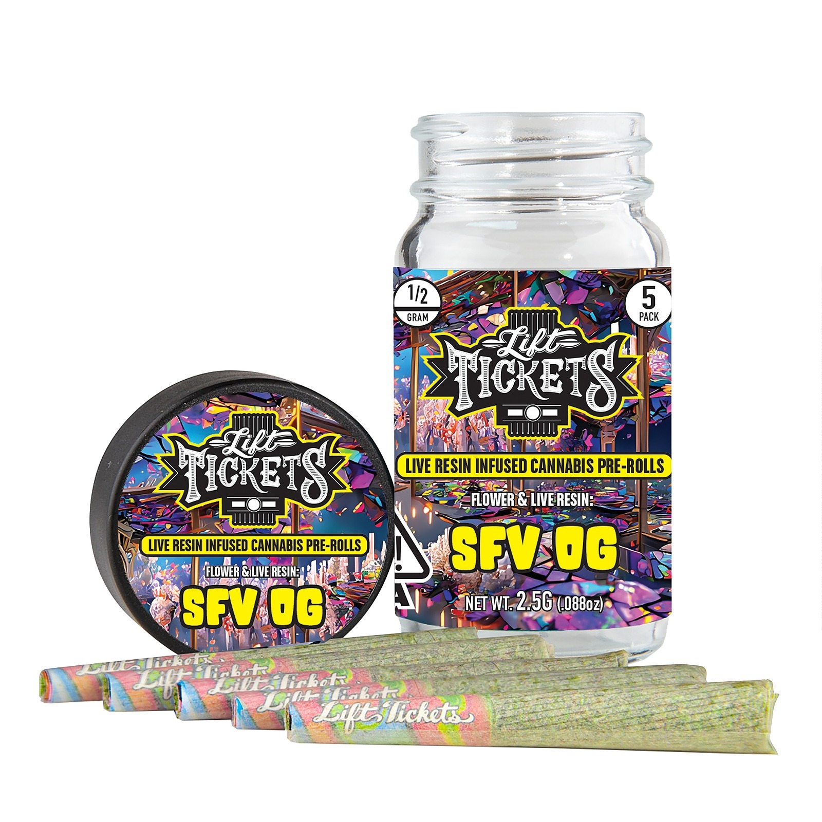 Lift Tickets: SFV OG - 0.5g Infused Pre Roll Multipack (5) - Hybrid ...
