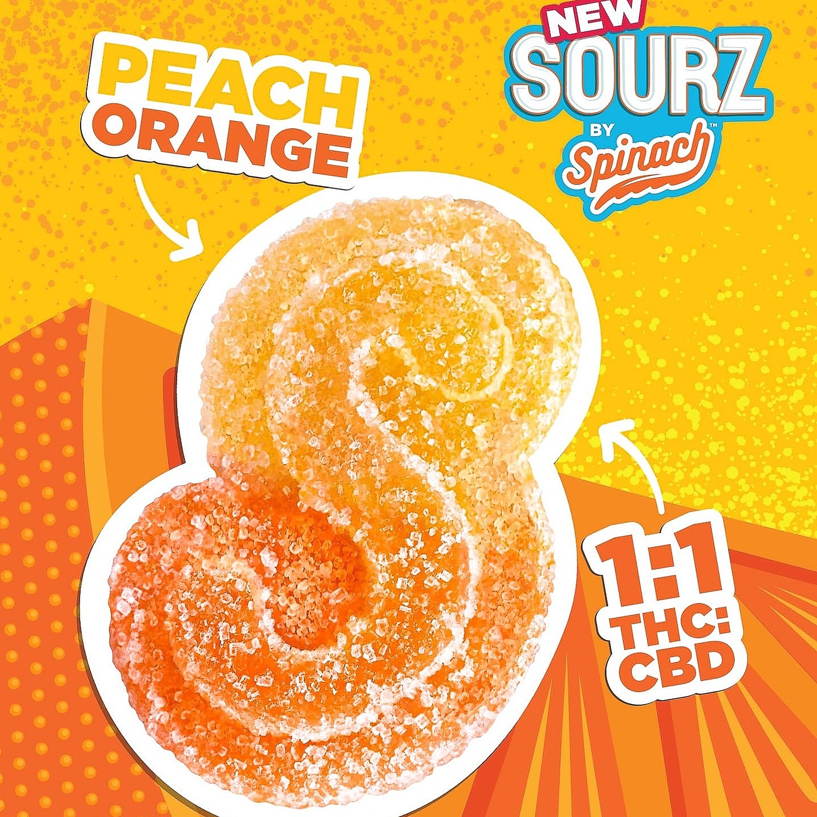 Spinach: Peach Orange 1:1 Gummy | Leafly