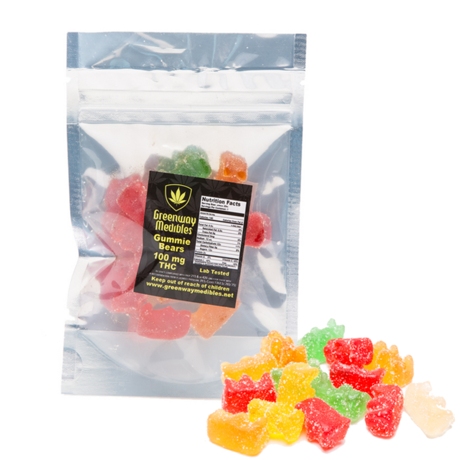 Herban Supply Co.: Greenway Medibles Gummy Bears 100mg THC | Leafly