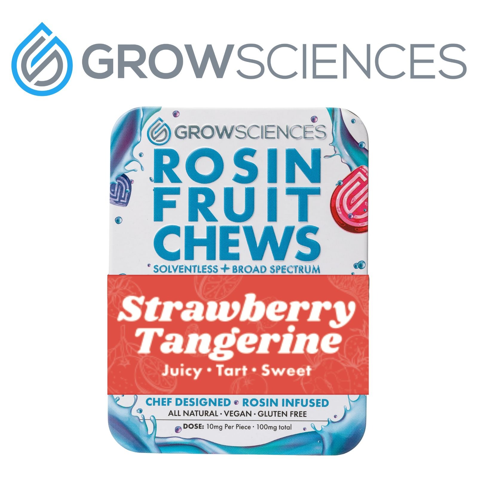 Grow Sciences: Strawberry Tangerine Rosin Fruit Chews [10pk] (100mg ...