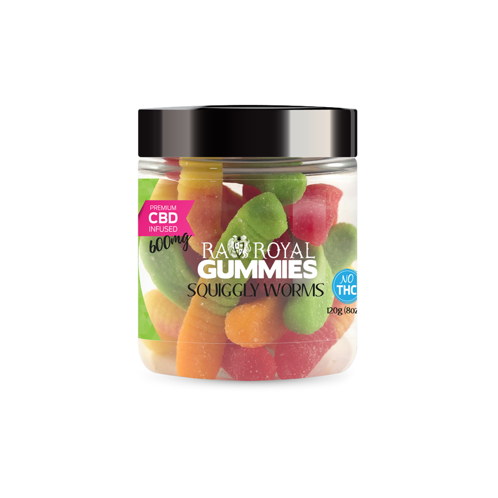 RA Royal: R.A. Royal Gummies: CBD Squiggly Worms Gummy Jar (600 MG ...