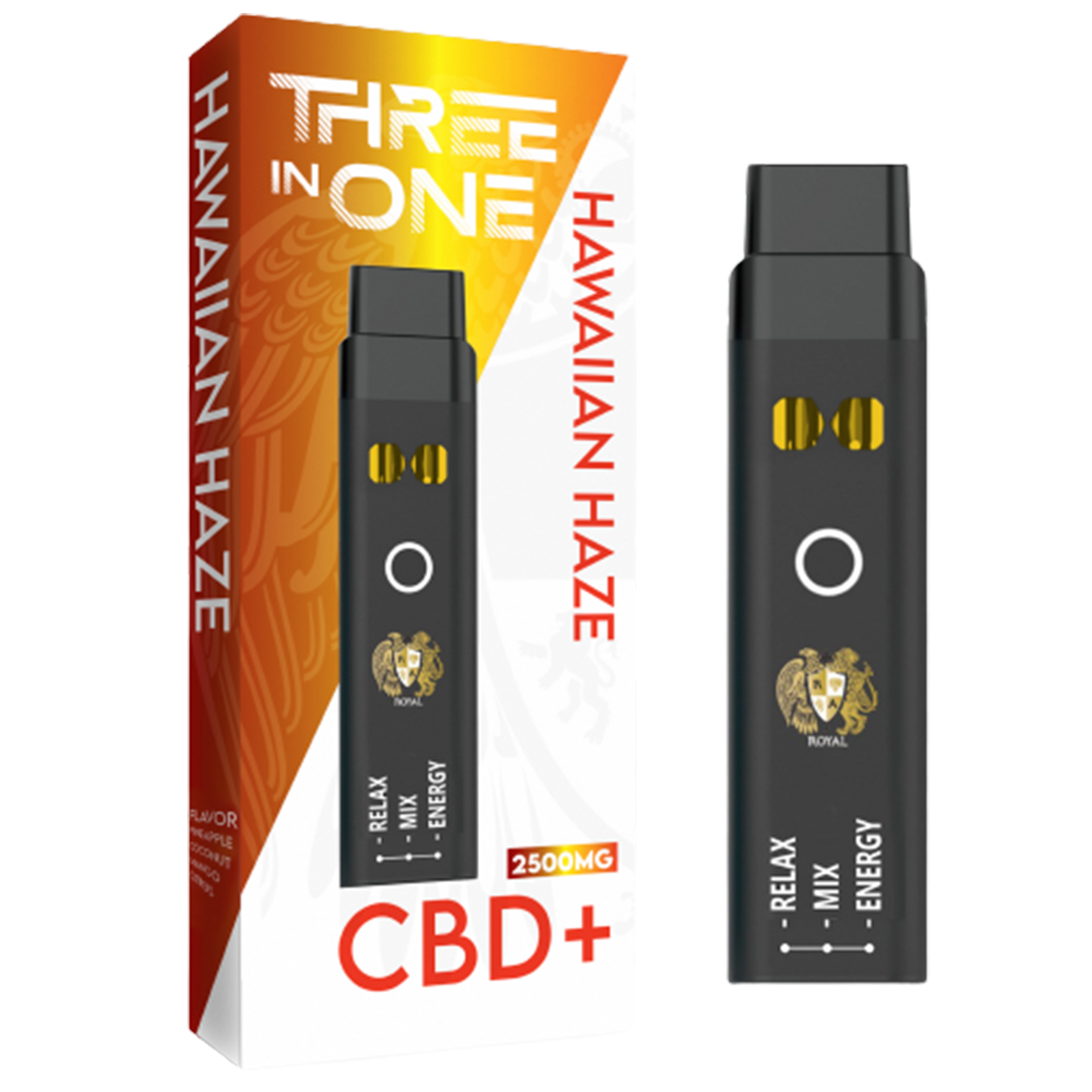 RA Royal: CBD+ THREE-IN-ONE DISPOSABLE VAPE: HAWAIIAN HAZE (2500 MG ...
