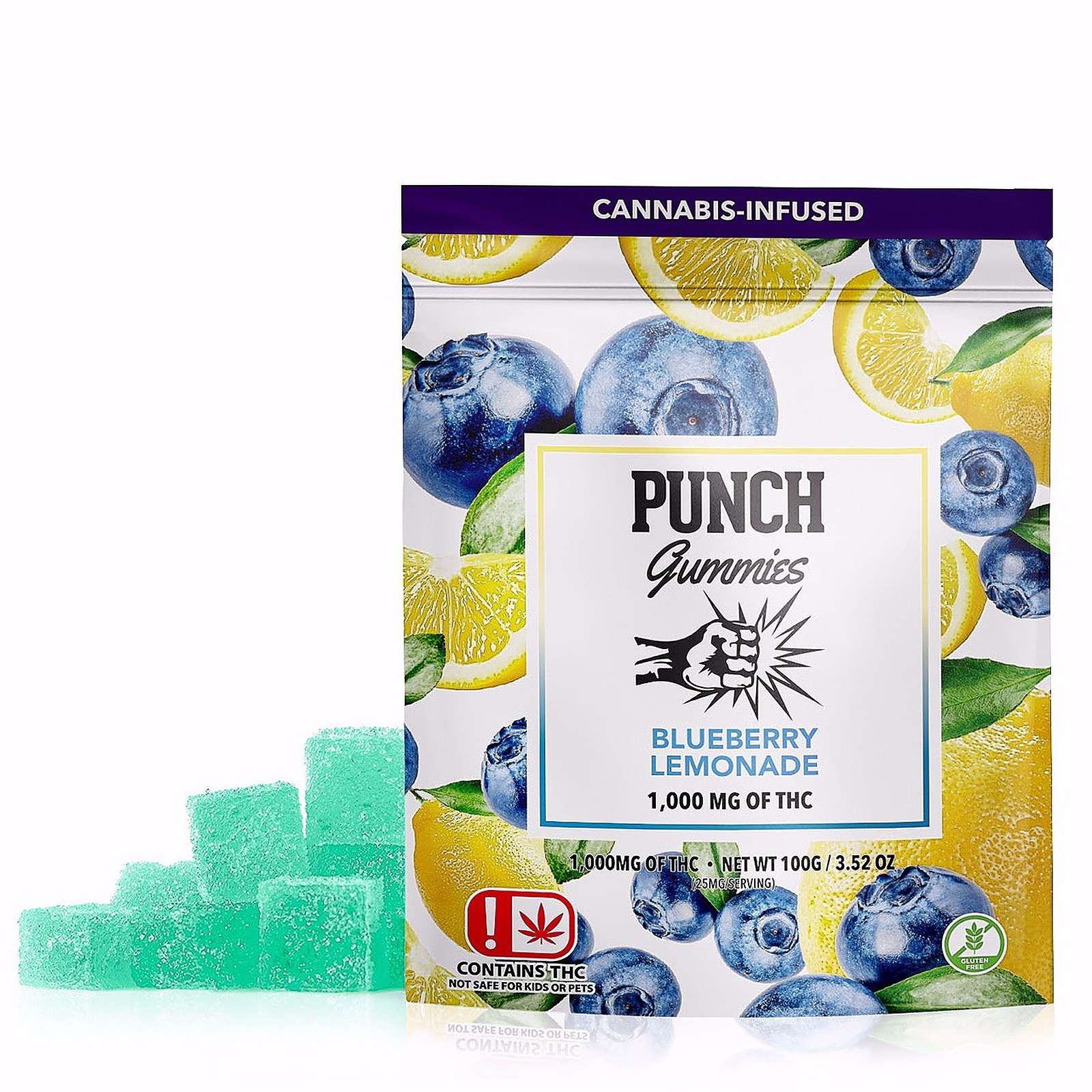 Punch: Blueberry Lemonade Extreme OK 1000MG Punch Gummies | Leafly