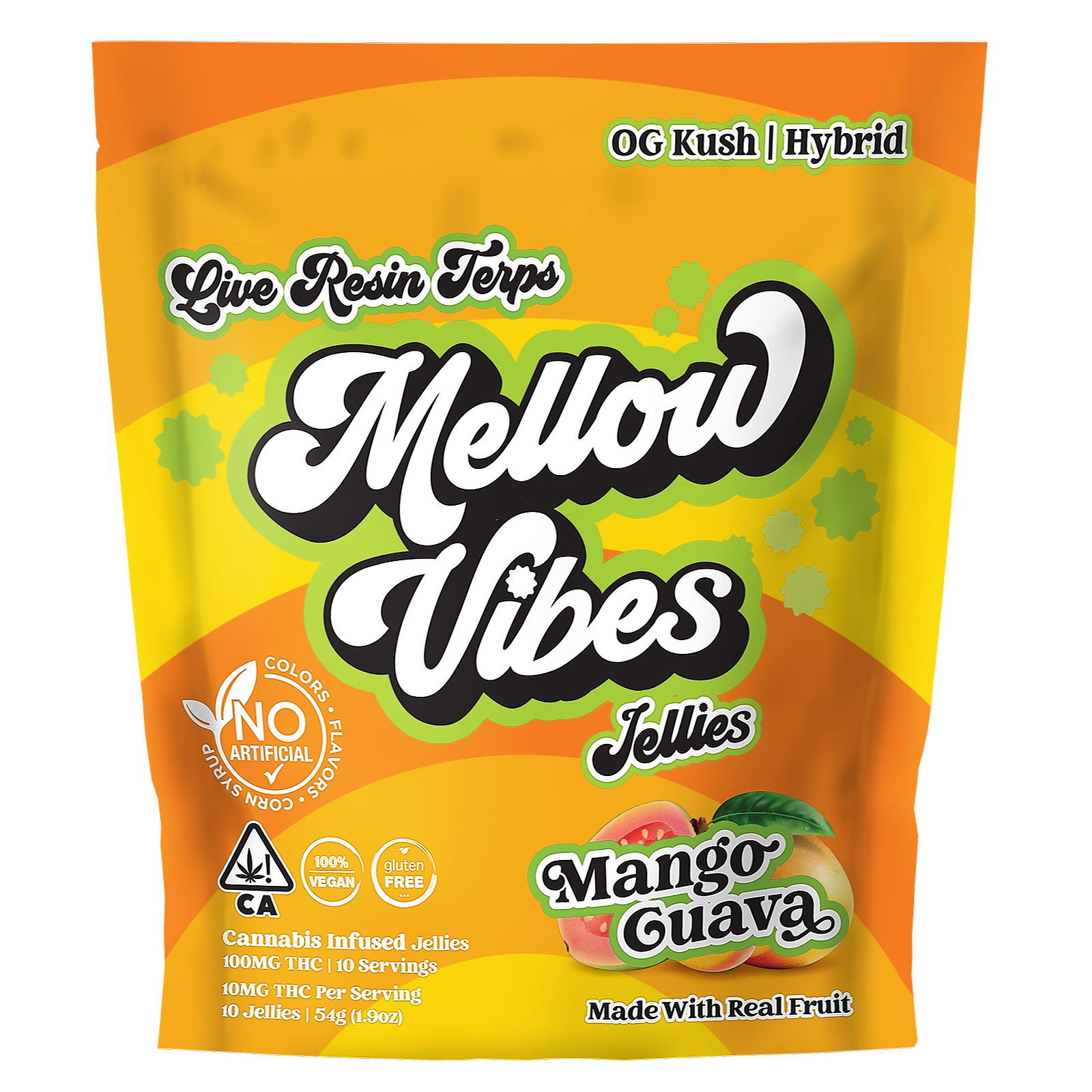 Mellow Vibes: Mellow Vibes Jellies Mango Guava 10 Pack 100mg | Leafly
