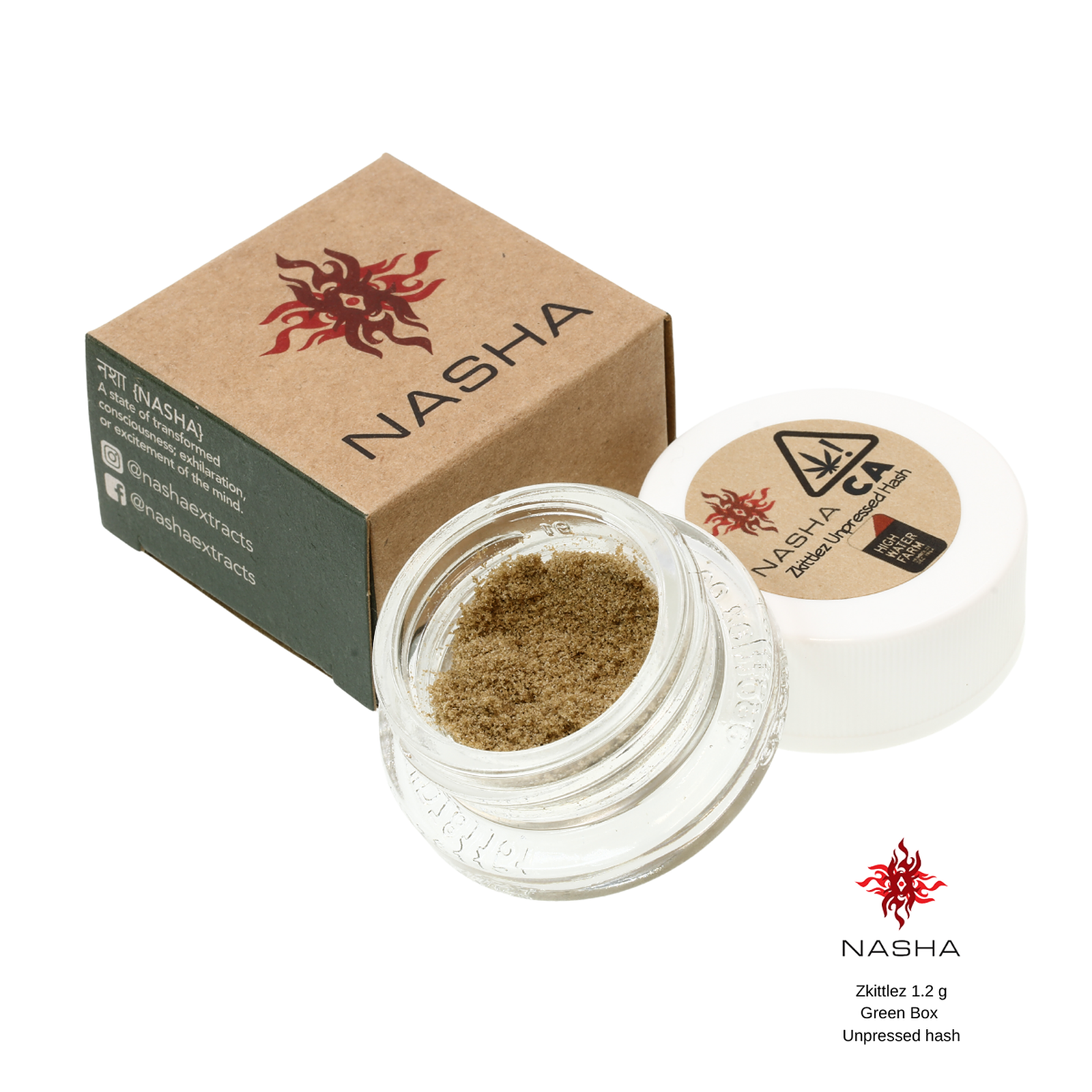 NASHA: Zkittlez 1.2g Green Unpressed Hash (High Water Farms) | Leafly