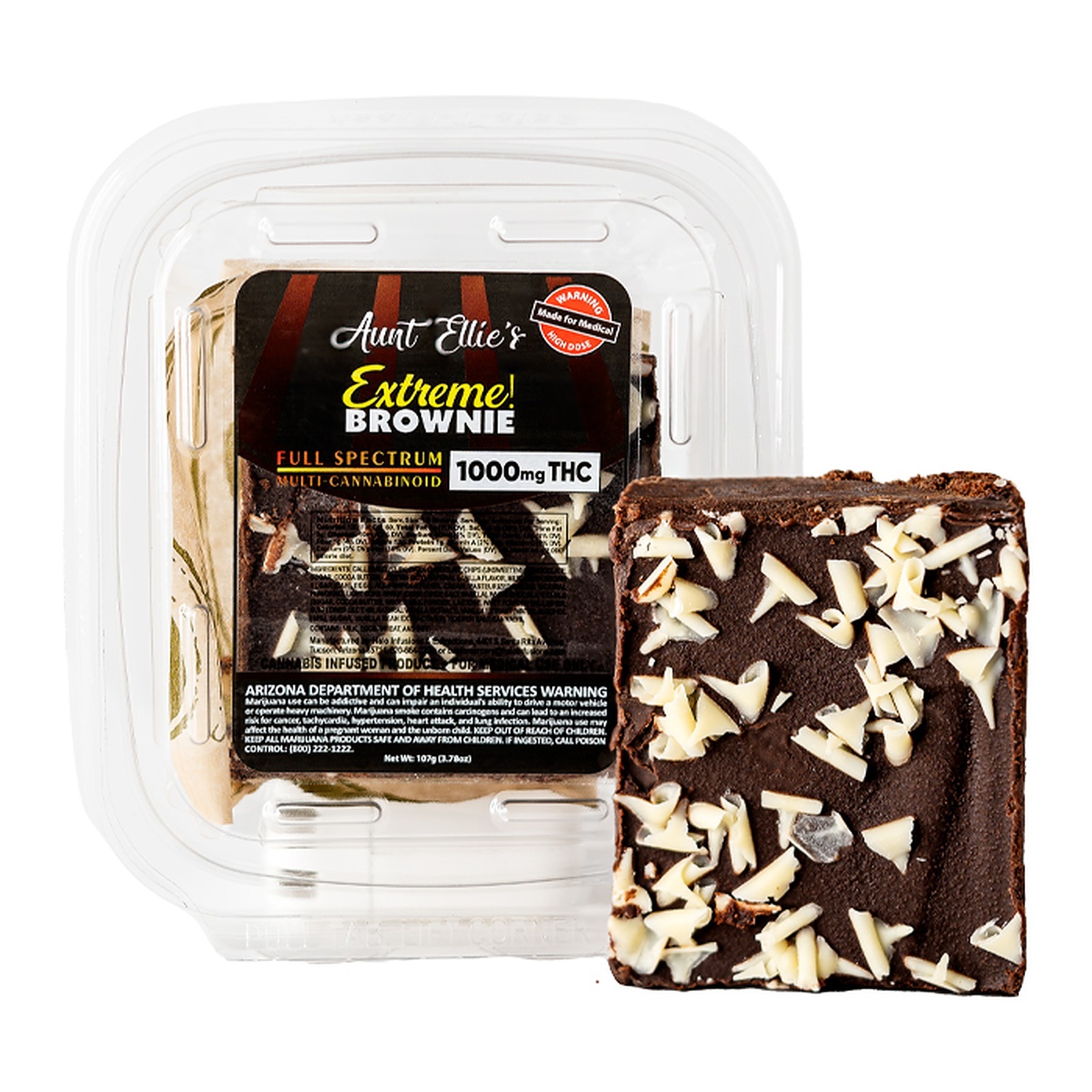 Aunt Ellie's: Aunt Ellie's - Extreme! Brownie 1000mg | Leafly
