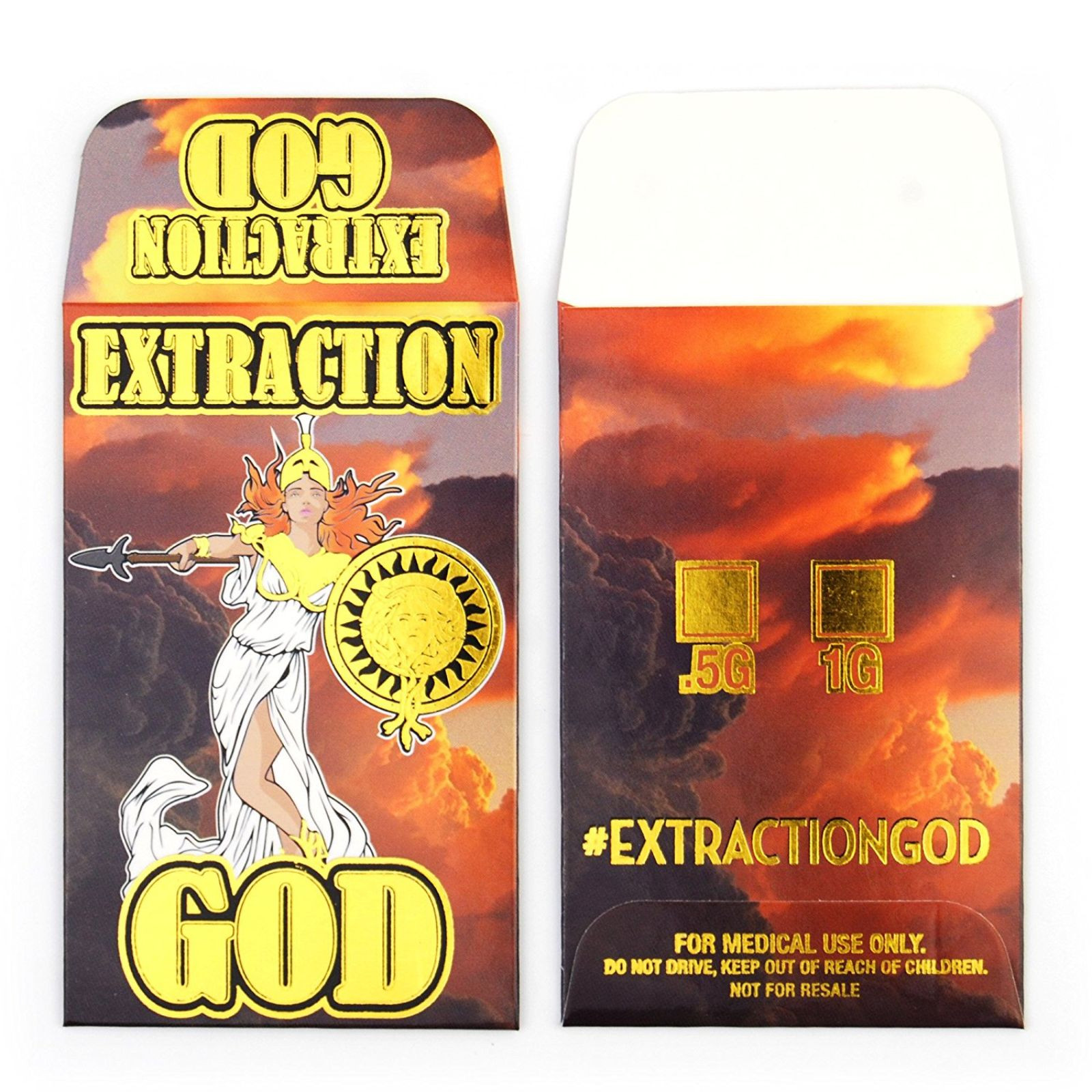 Shatter Labels: 25 EXTRACTION GOD Athena Series Gold Foil Glossy ...