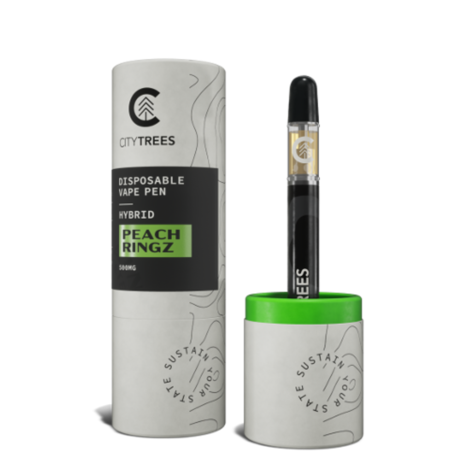 City Trees: City Trees 500mg Peach Ringz Disposable Vape Pen | Leafly