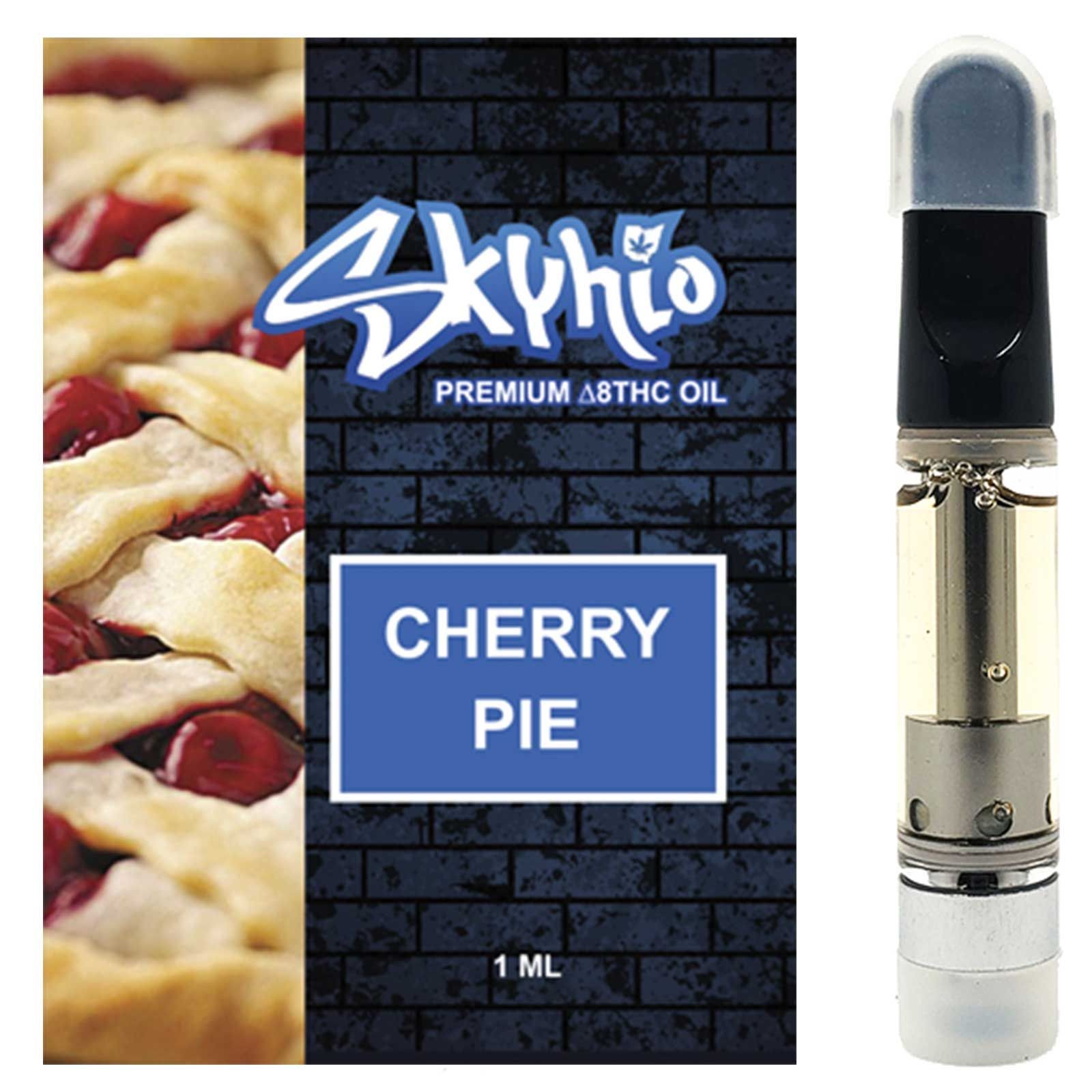 Skyhio: Delta 8 THC Vape Cartridge: Cherry Pie | Leafly
