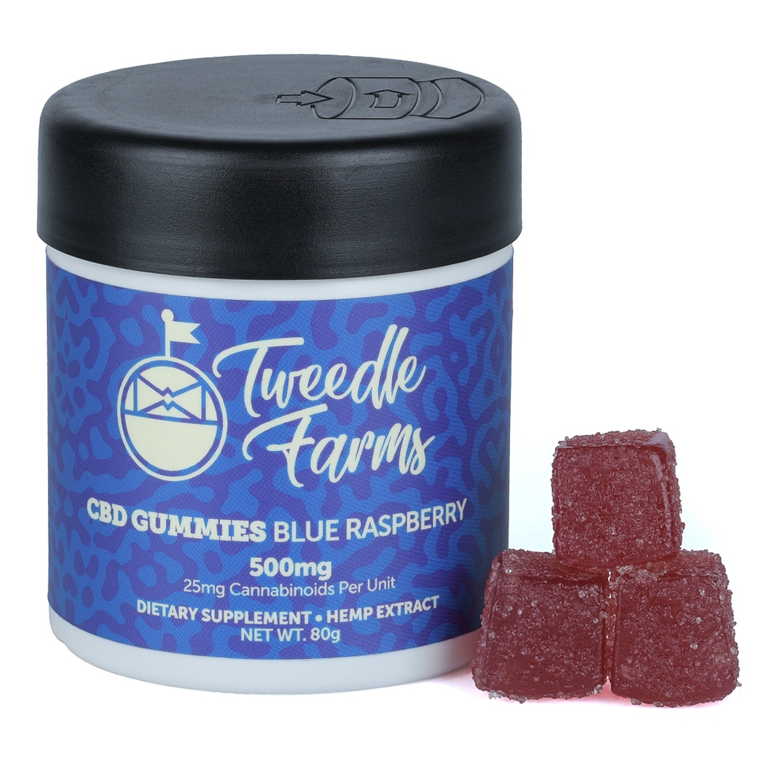 Tweedle Farms: CBD Gummies • 500mg • Blue Raspberry | Leafly