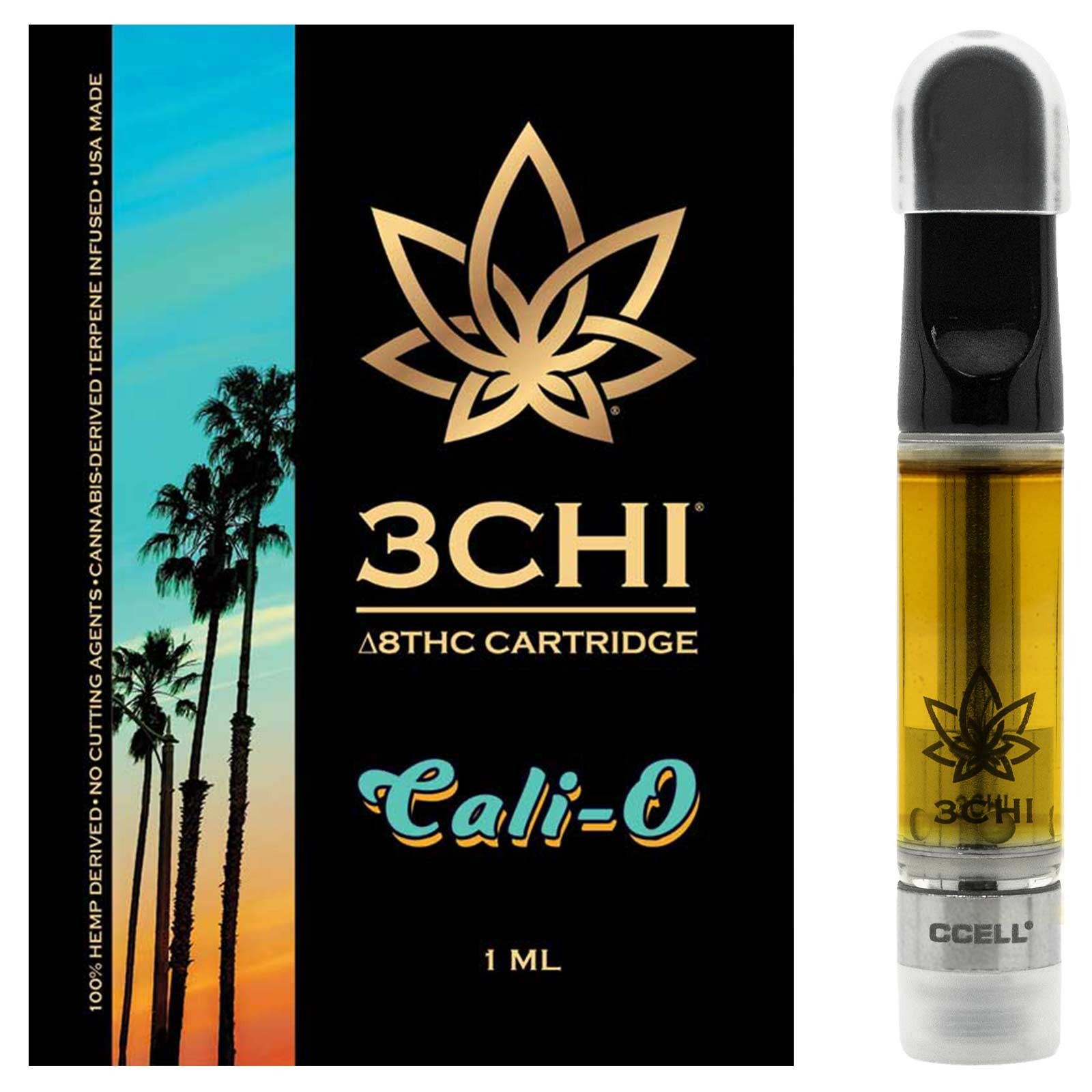 3CHI: Delta 8 THC Vape Cartridge - Cali-O (CDT) - 1ml | Leafly