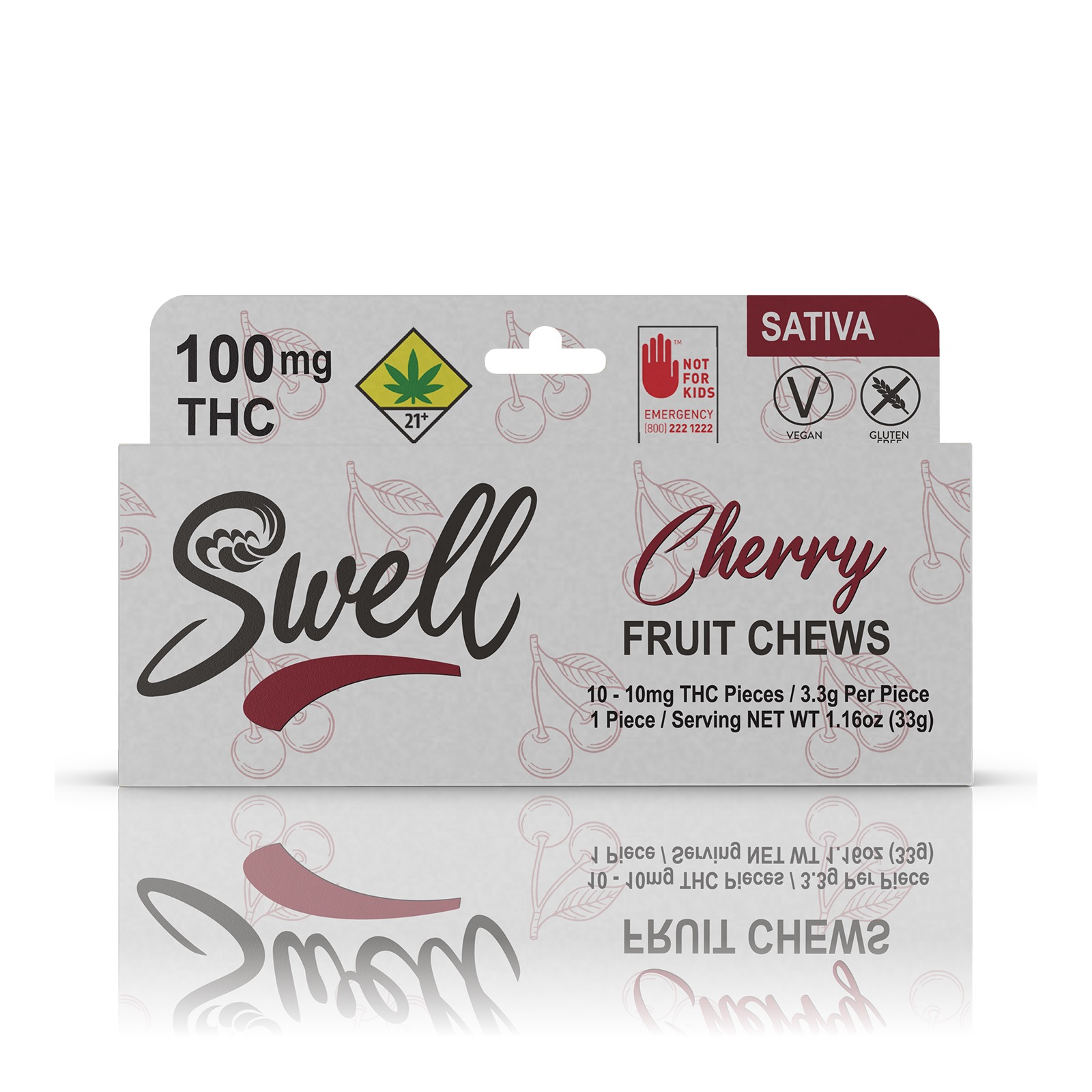 Swell Cannabis: Sativa Cherry Fruit Chews 100mg 10-pack | Leafly