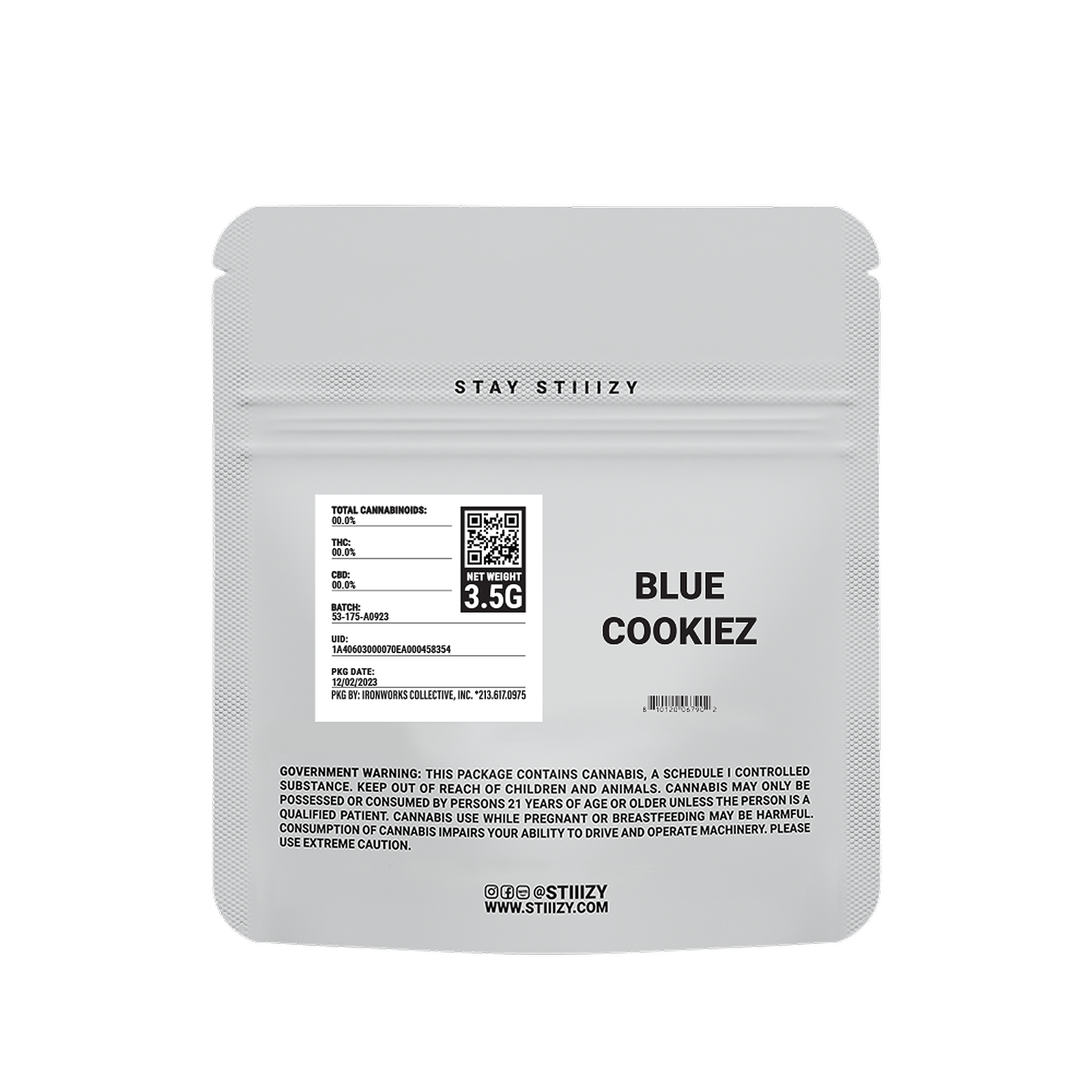 STIIIZY: BLUE COOKIEZ WHITE LABEL 3.5G | Leafly