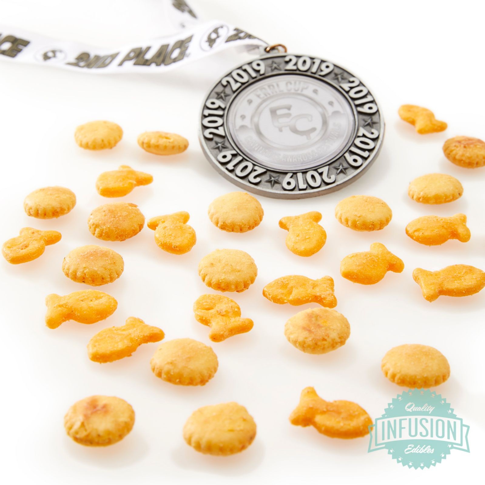 Infusion Edibles: Ganja Guppies Bacon Cheddar Crackers 50mg | Leafly