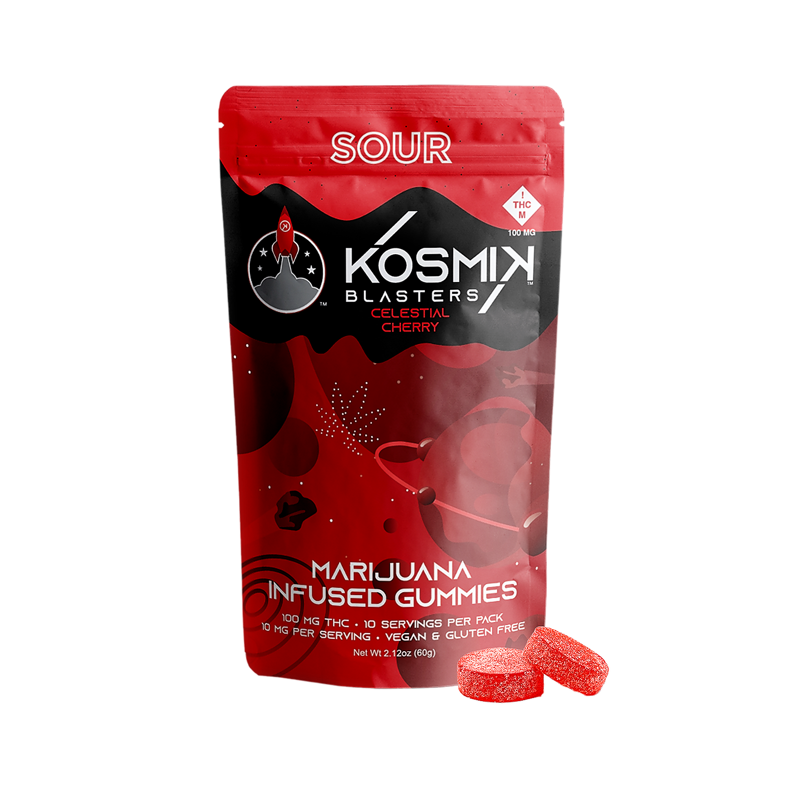 Kosmik Brands: Sour Celestial Cherry Blaster 100mg 10-pack | GUMMIES ...