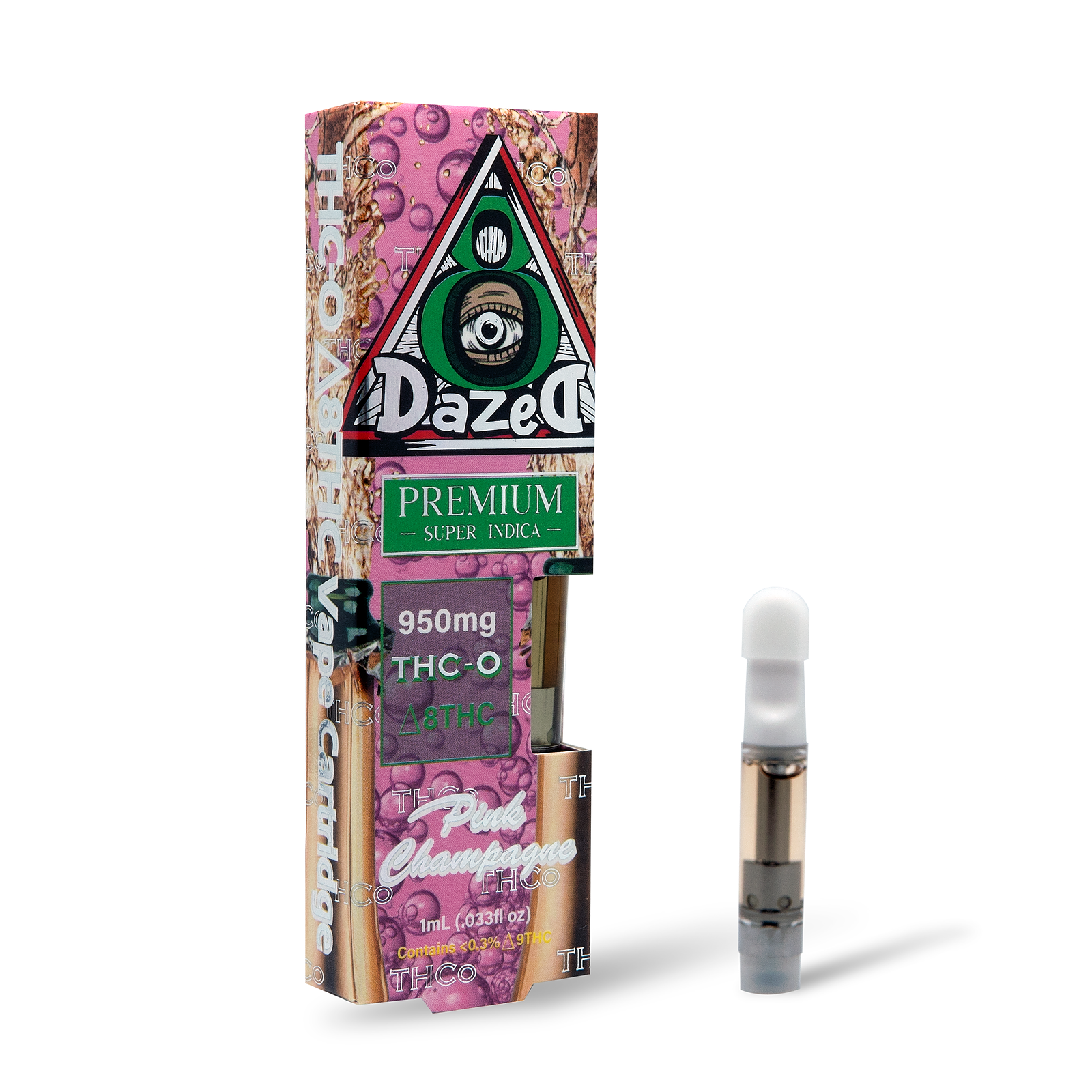DazeD8: Pink Champagne Delta 8 THC-O Vape Cartridge — 1 Gram | Leafly
