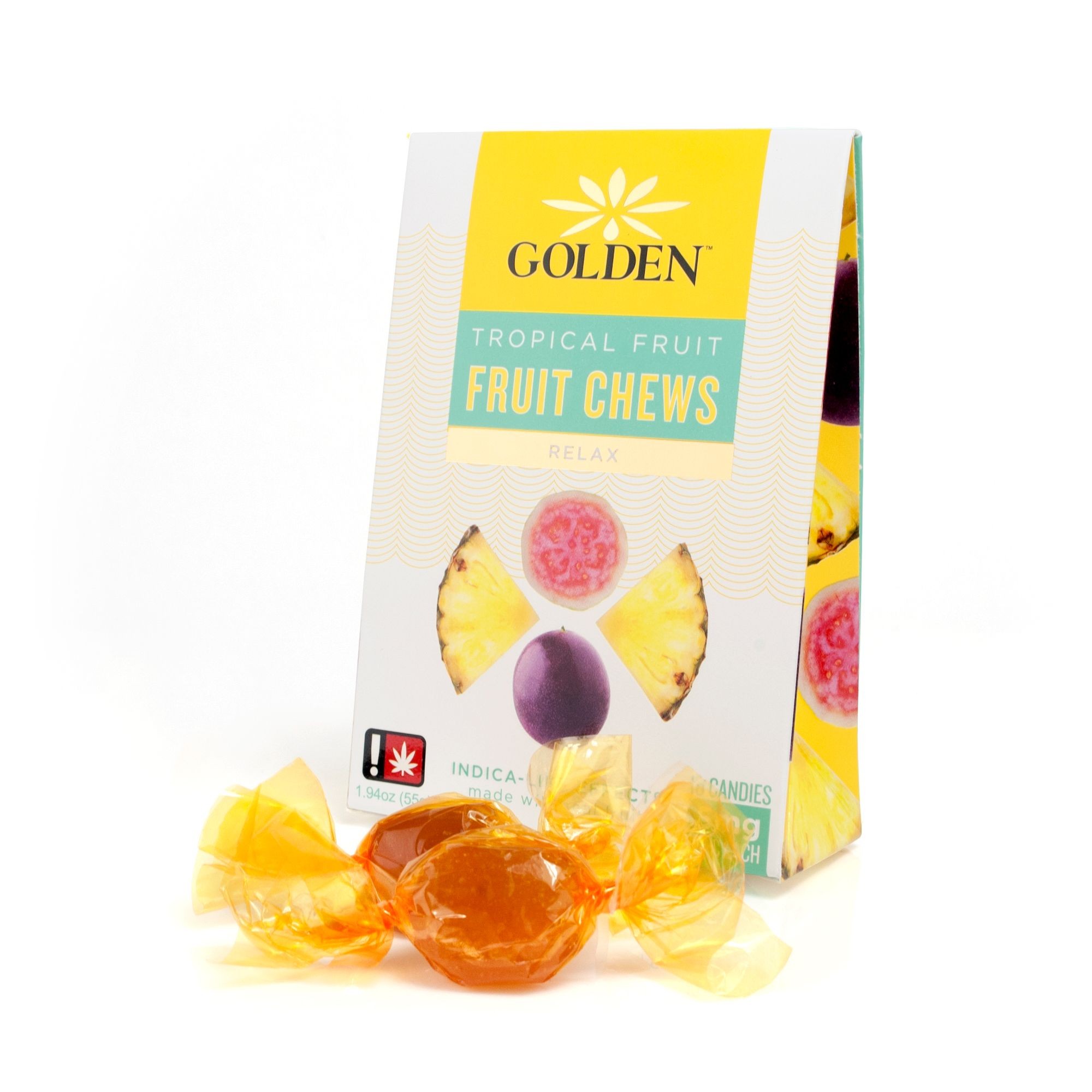 Golden Brands: Tropical Fruit Chews 50mg 10-pack | Leafly