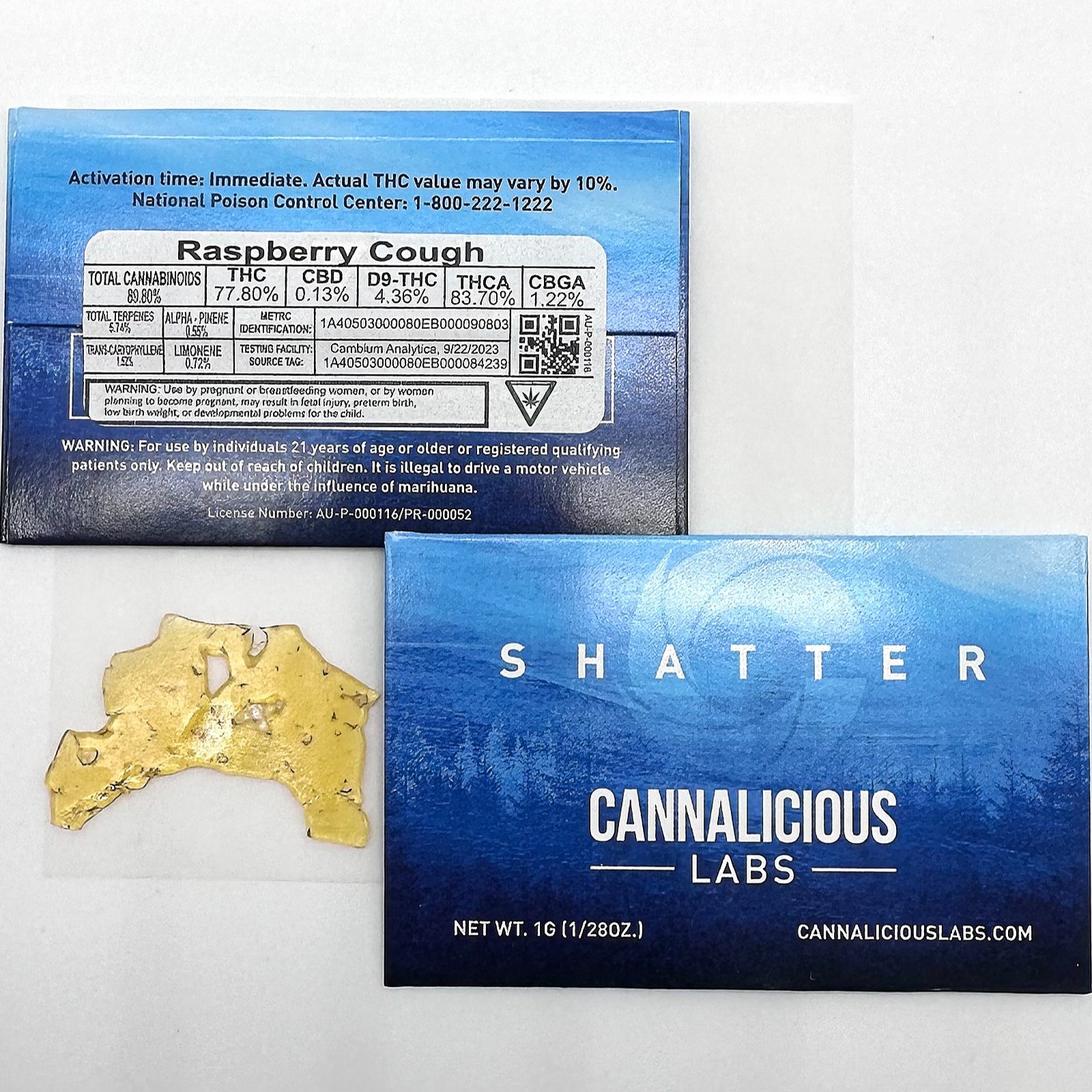 Cannalicious Labs: Raspberry Cough Shatter | Leafly
