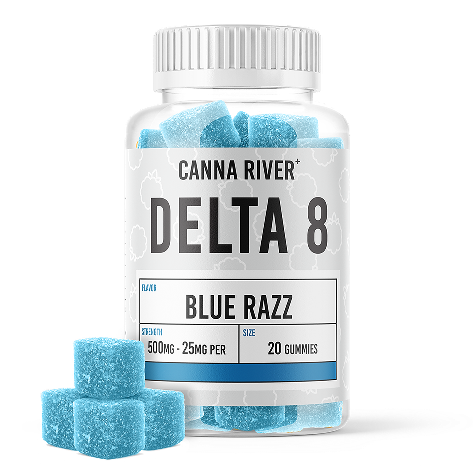 Canna River: D8 Gummy - Blue Razz / 500mg / 20 Gummies | Leafly
