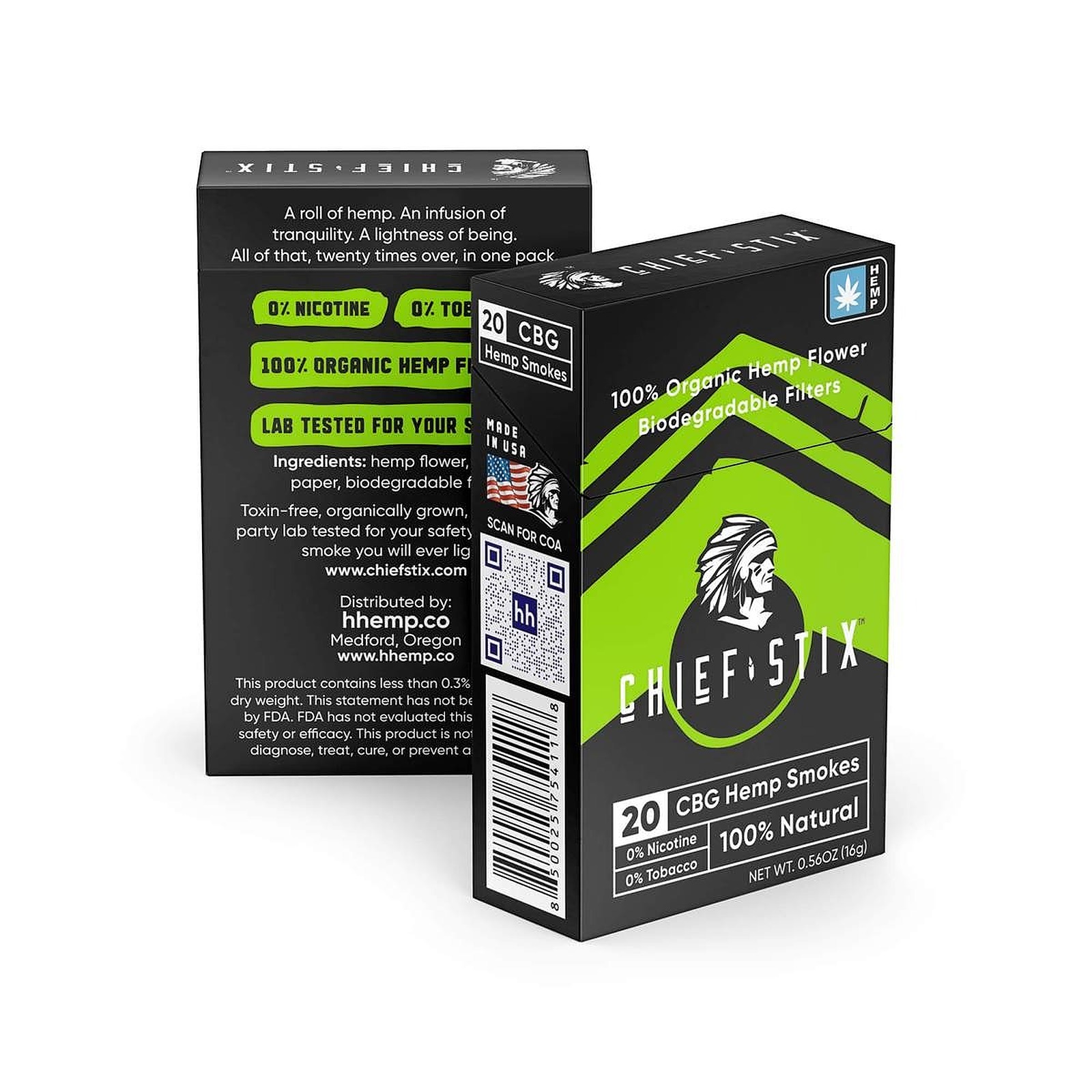 hhemp.co: CHIEF STIX CBG REGULAR SMOKES (20CT/PACK) | Leafly