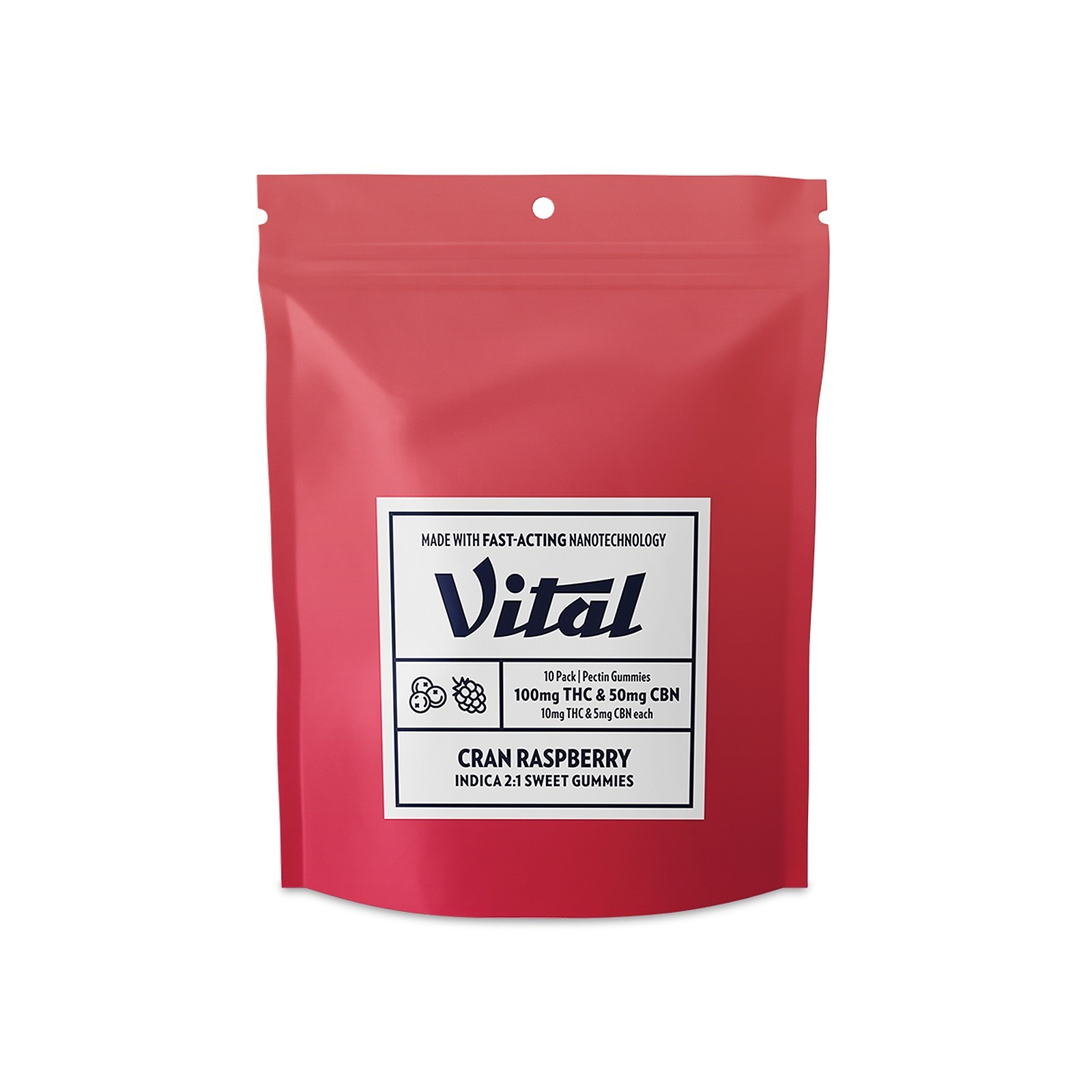 Vital: Cran Raspberry [10pk] (100mg THC/50mg CBN) | Leafly