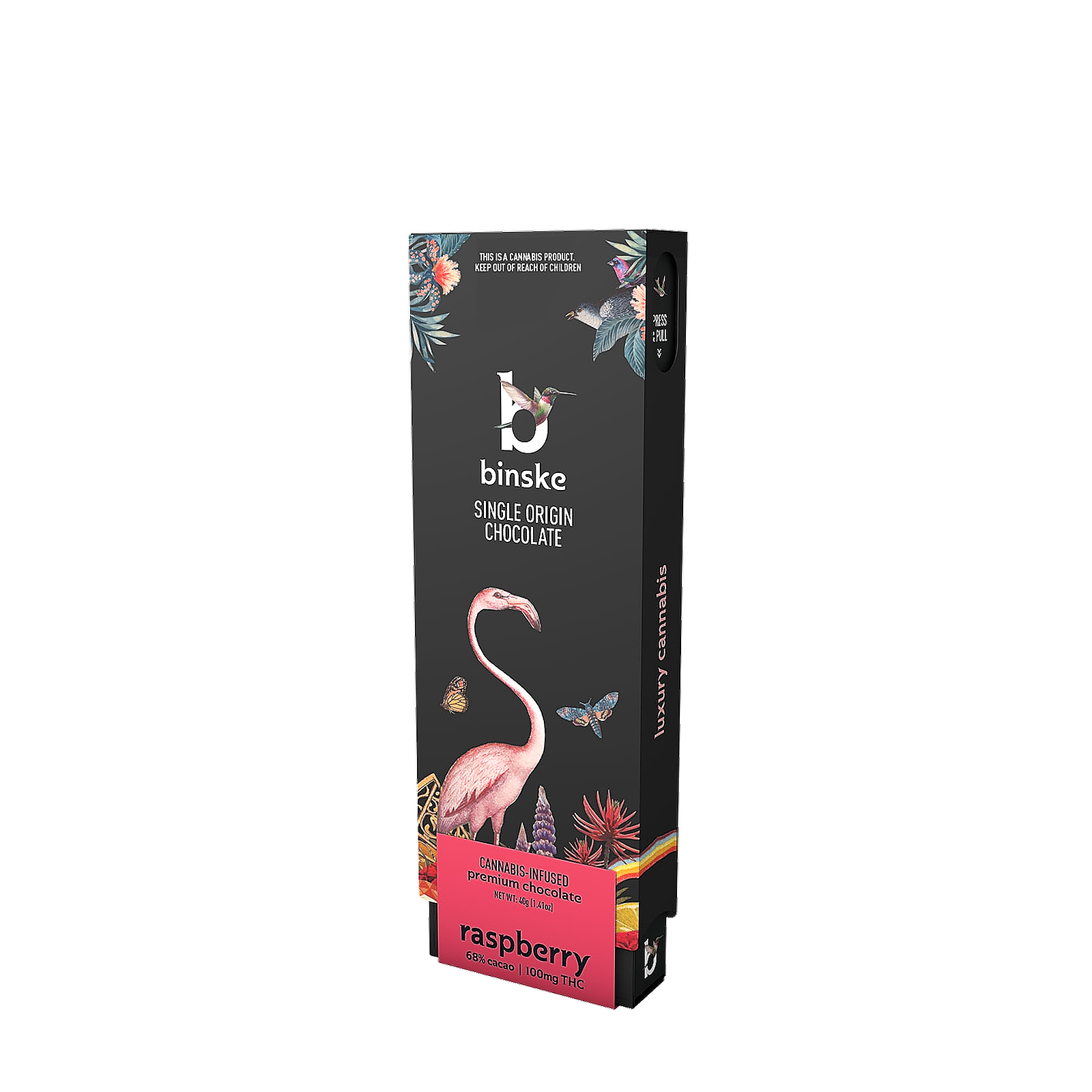 binske: Dark Chocolate with Raspberries 100mg 10-pack | Leafly