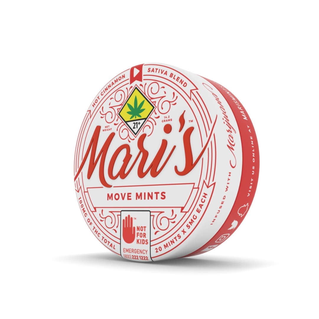 Mari's Mints: Sativa Move Mint Hot Cinnamon 100mg 20-pack | Leafly