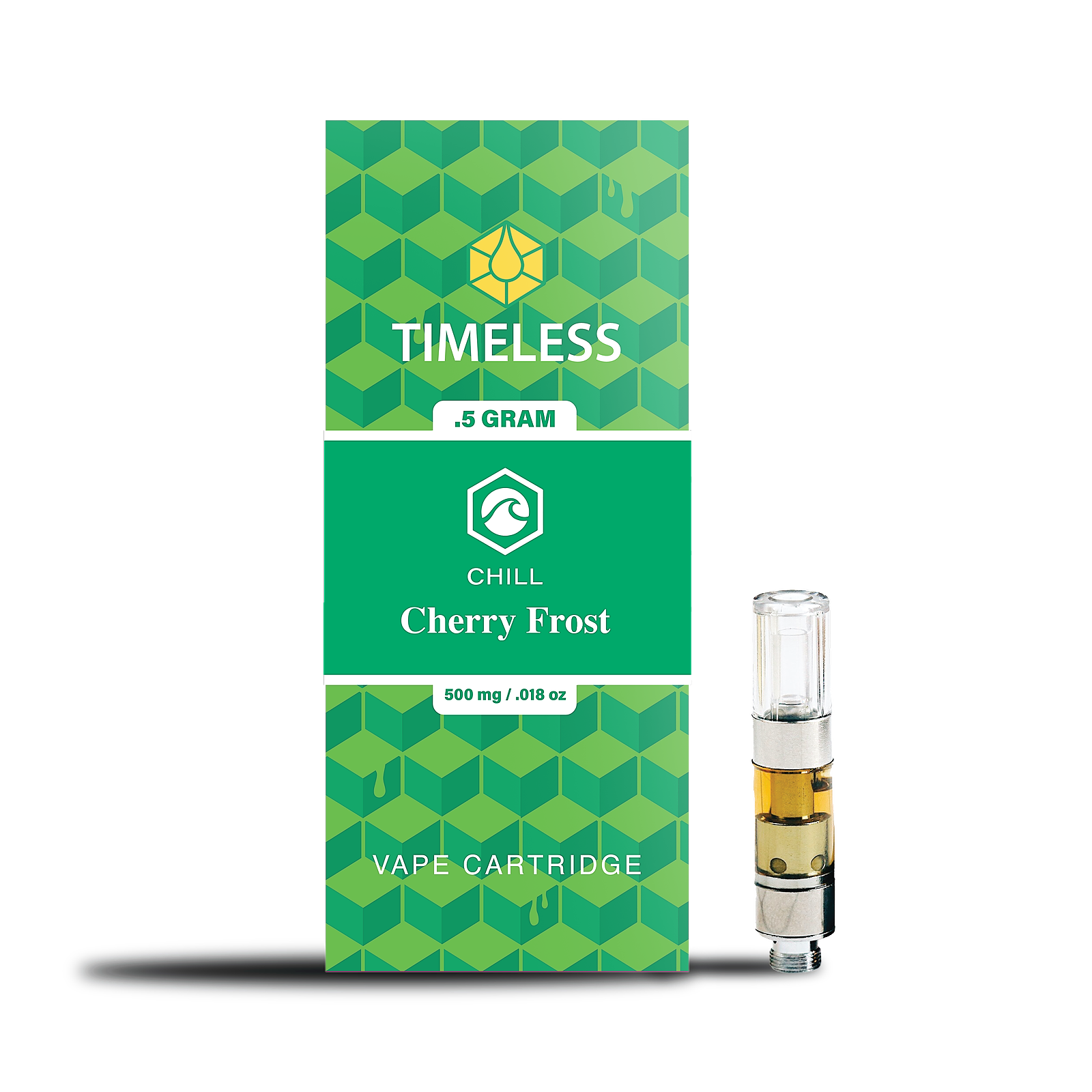 Timeless Vapes: Timeless Cherry Frost 500mg Vape Cartridge (Chill) | Leafly